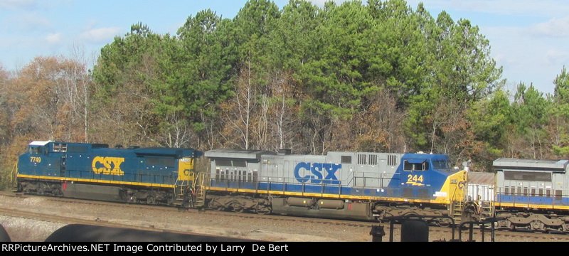 CSX 244 and 7749 Up the Lineville sub